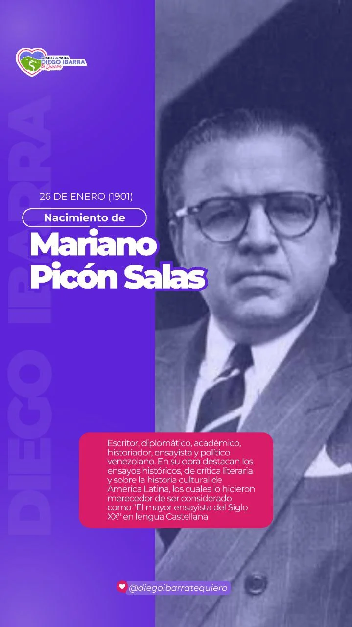 Nacimiento de Marinano Picón salas - Alcaldía Diego Ibarra